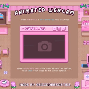Cute Pixel Art Animated Stream Overlay Pack for Twitch, Youtube, Vtuber ...