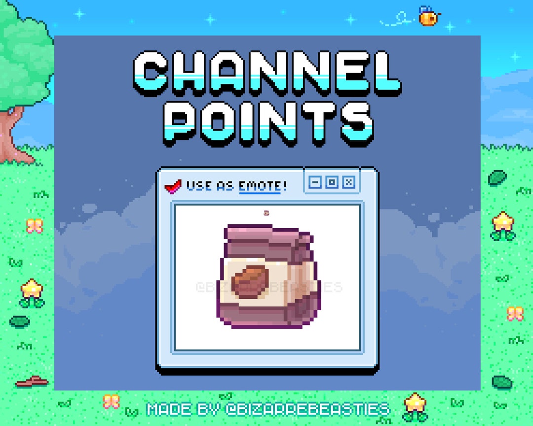 Twitch Emote or Channel Point Cute Pixel Art Stream Subscriber Rewards ...