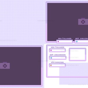 Cute Pixel Art Animated Stream Overlay Pack: Simple, Twitch , Chat Screen, Webcam, Vtuber ...