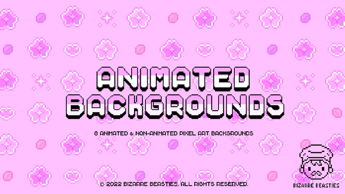 8x Cute Animated Backgrounds Pack for Streaming Twitch - Etsy