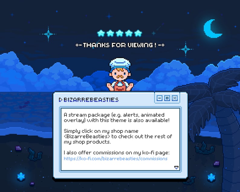Cute Animated Stream Alert - Pixel Art Animated Twitch Alerts - Ocean ...