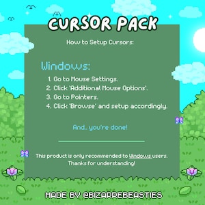 Kawaii Mouse Cursors Pack - 12 Designs - Desktop Decor, Cute Pixel Art ...