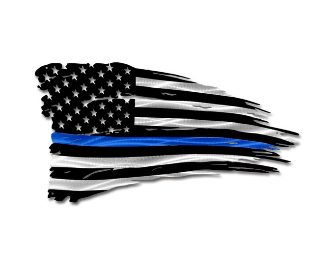 Police Thin Blue Line Distressed American Battle Flag - Etsy