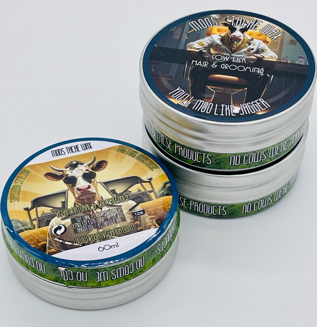 Cow Lick Hair & Grooming Moo-stache Wax, Moustache Wax, Natural, Vegan ...