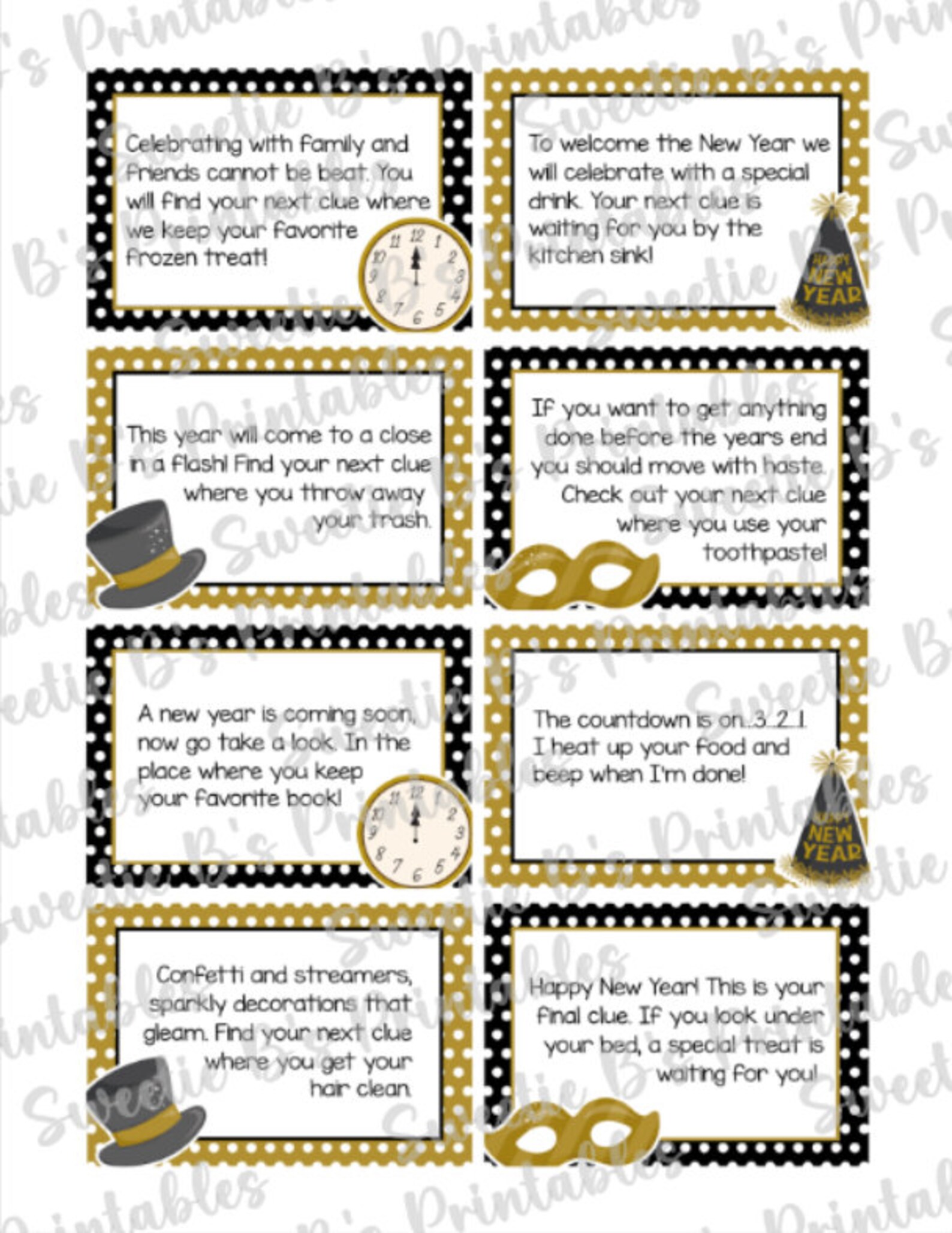 INSTANT DOWNLOAD New Year's Eve Treasure Hunt Printable - New Year's ...