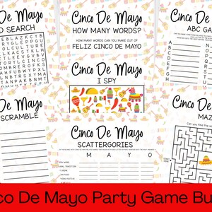 INSTANT DOWNLOAD Cinco De Mayo Activity Sheet Printable Bundle - Cinco ...
