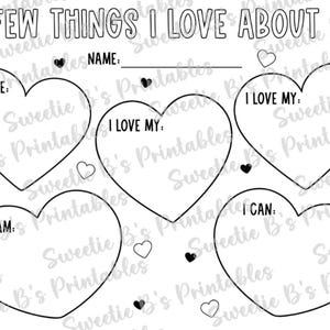 INSTANT DOWNLOAD - What I Love About Me Printable - Classroom Valentine ...