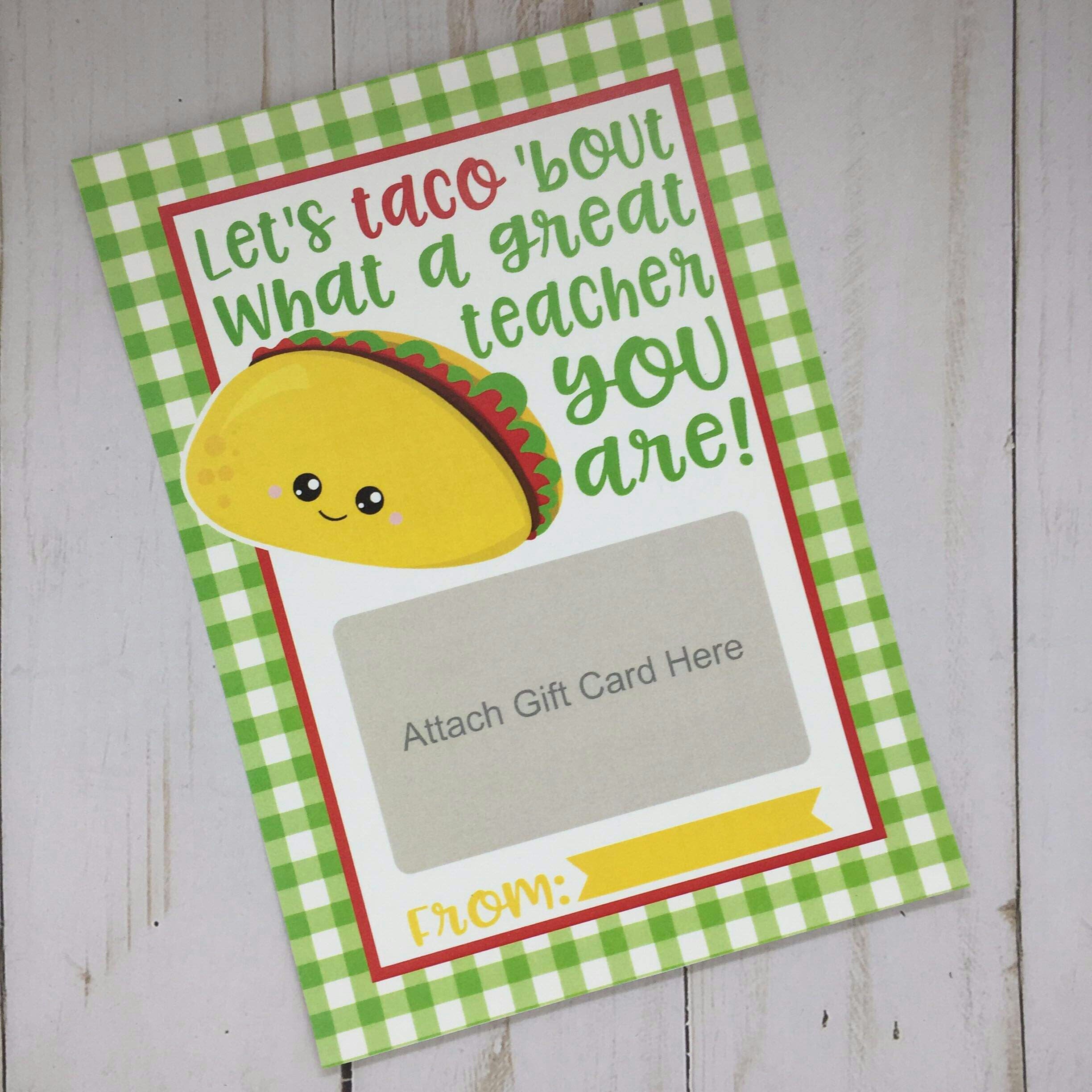 INSTANT DOWNLOAD 5x7 Teacher Appreciation Gift Card Printable Teacher ...