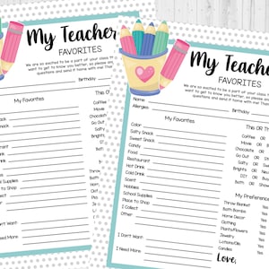 INSTANT DOWNLOAD - Teacher Appreciation Survey Printable - Teacher ...
