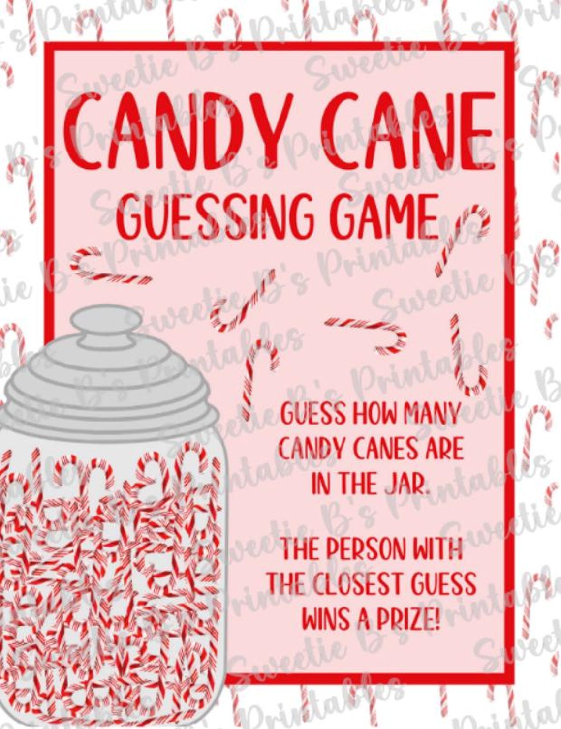 INSTANT DOWNLOAD Guess How Many Candy Canes Printable - Holiday ...