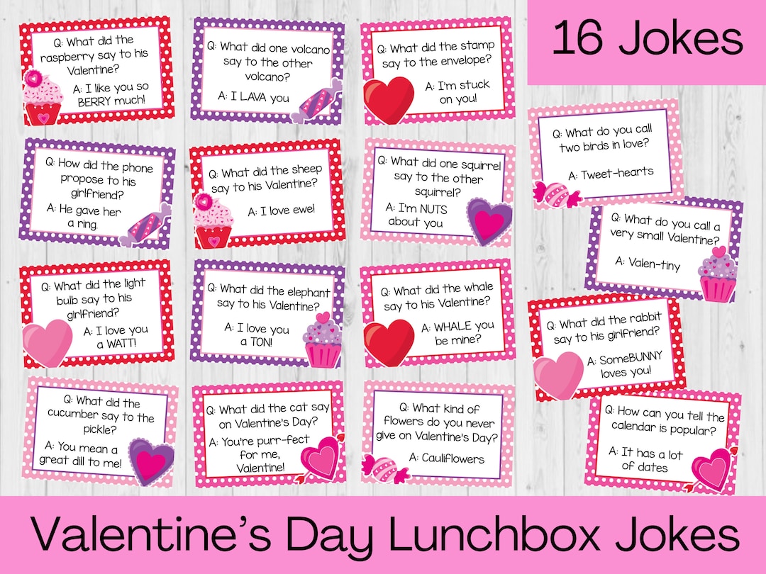 INSTANT DOWNLOAD Valentine's Day Lunchbox Jokes Printable - Valentine's ...