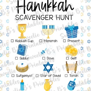 INSTANT DOWNLOAD Hanukkah Scavenger Hunt Printable - Hanukkah Game ...