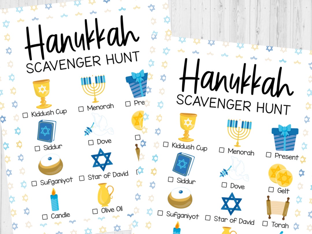 INSTANT DOWNLOAD Hanukkah Scavenger Hunt Printable - Hanukkah Game ...