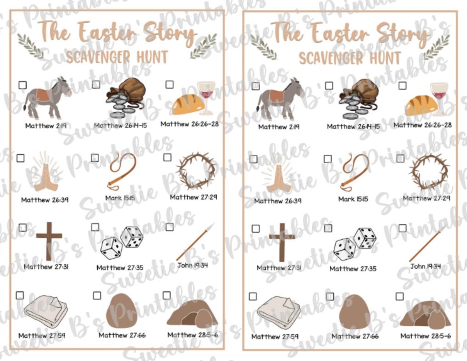 INSTANT DOWNLOAD Easter Bible Scavenger Hunt Printable - Easter Story ...