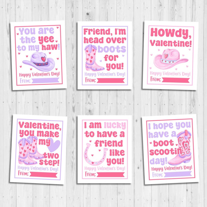 INSTANT DOWNLOAD - Western Valentine Card Printable - Kids Printable ...