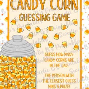 INSTANT DOWNLOAD Guess How Many Candy Corn Printable - Autumn Guessing ...