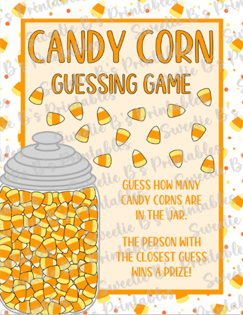 INSTANT DOWNLOAD Guess How Many Candy Corn Printable - Autumn Guessing ...
