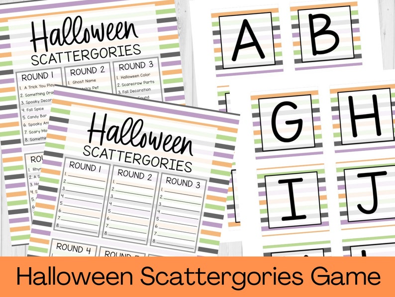 INSTANT DOWNLOAD Halloween Scattergories Printable Game - Halloween ...