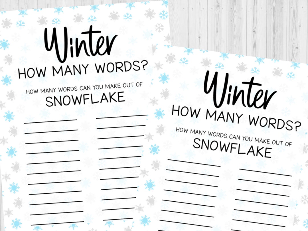 INSTANT DOWNLOAD Winter How Many Words Game Printable - Winter Game ...