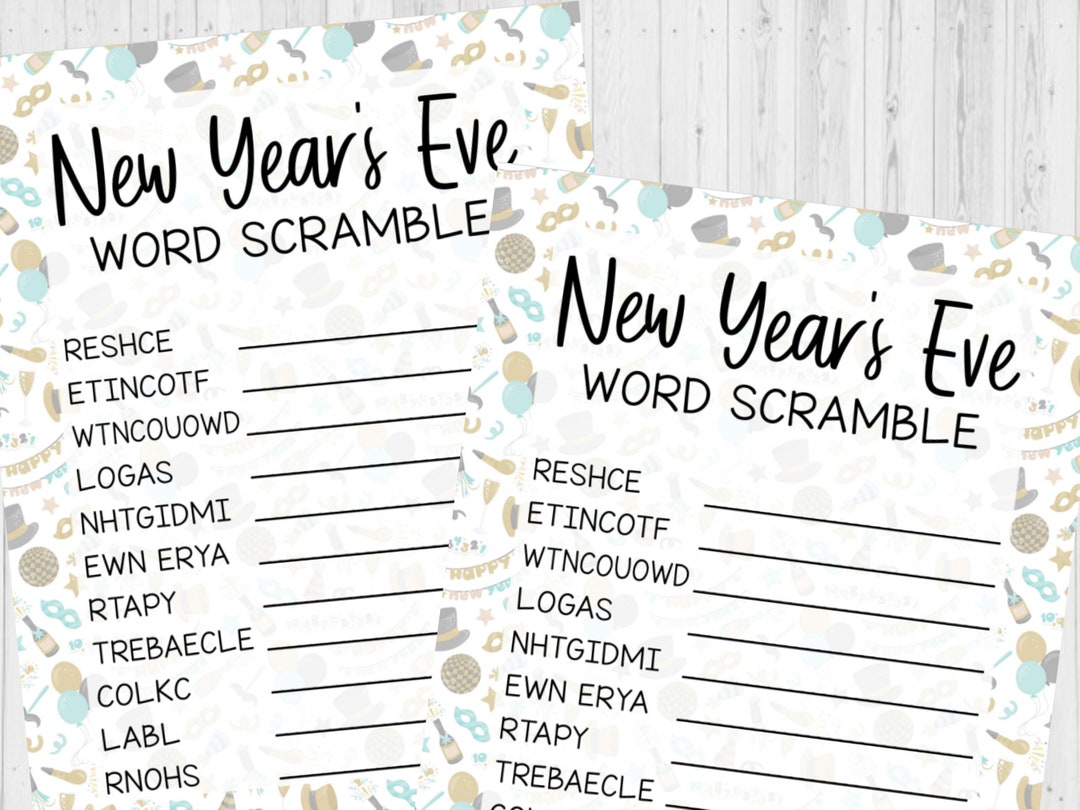 INSTANT DOWNLOAD New Year's Eve Word Scramble Game Printable - New Year ...