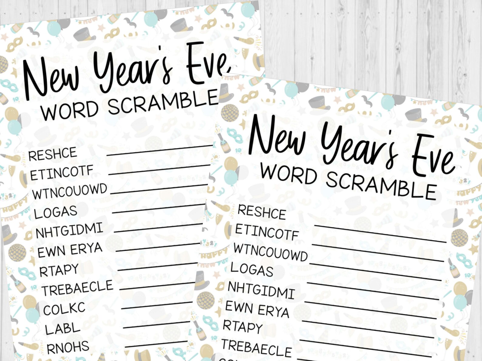 INSTANT DOWNLOAD New Year's Eve Word Scramble Game Printable - New Year ...