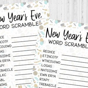 INSTANT DOWNLOAD New Year's Eve Word Scramble Game Printable - New Year ...