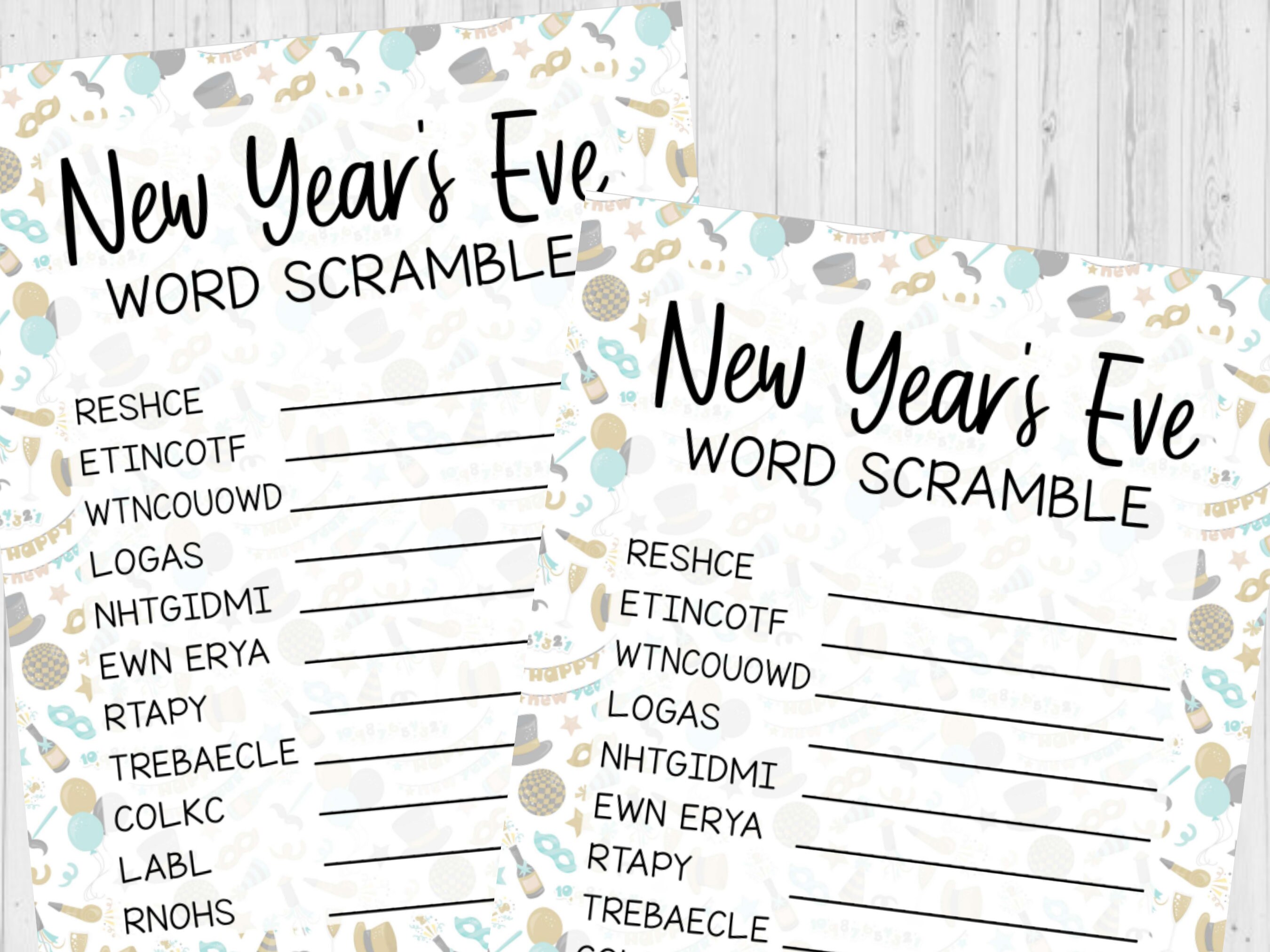INSTANT DOWNLOAD New Year's Eve Word Scramble Game Printable - New Year ...