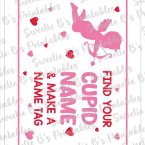 INSTANT DOWNLOAD What's Your Cupid Name Printable - Valentine's Day ...