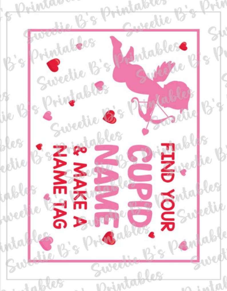 INSTANT DOWNLOAD What's Your Cupid Name Printable - Valentine's Day ...