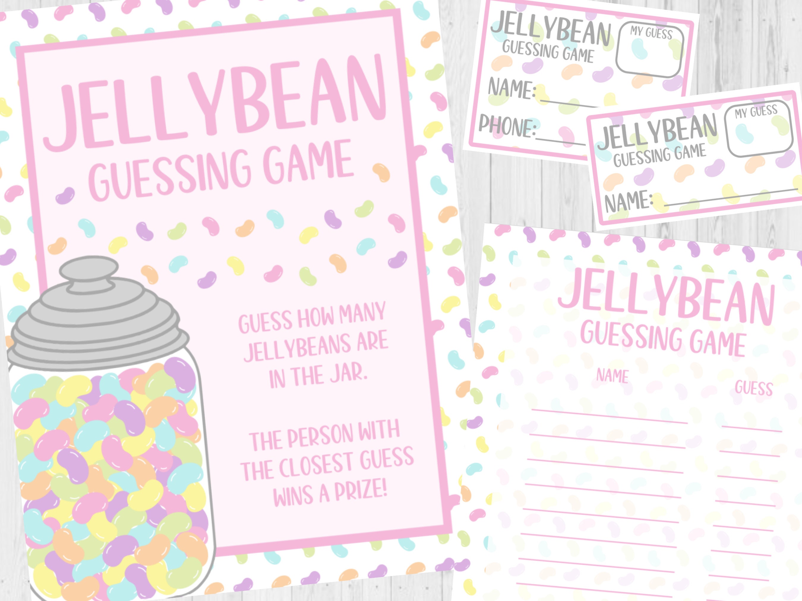 INSTANT DOWNLOAD Guess How Many Jellybeans Printable - Easter Guessing ...