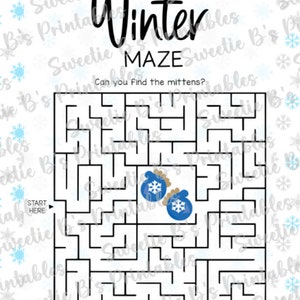 INSTANT DOWNLOAD Winter Maze Printable - Winter Game Printable - Winter ...