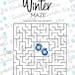 INSTANT DOWNLOAD Winter Maze Printable Winter Game Printable Winter ...