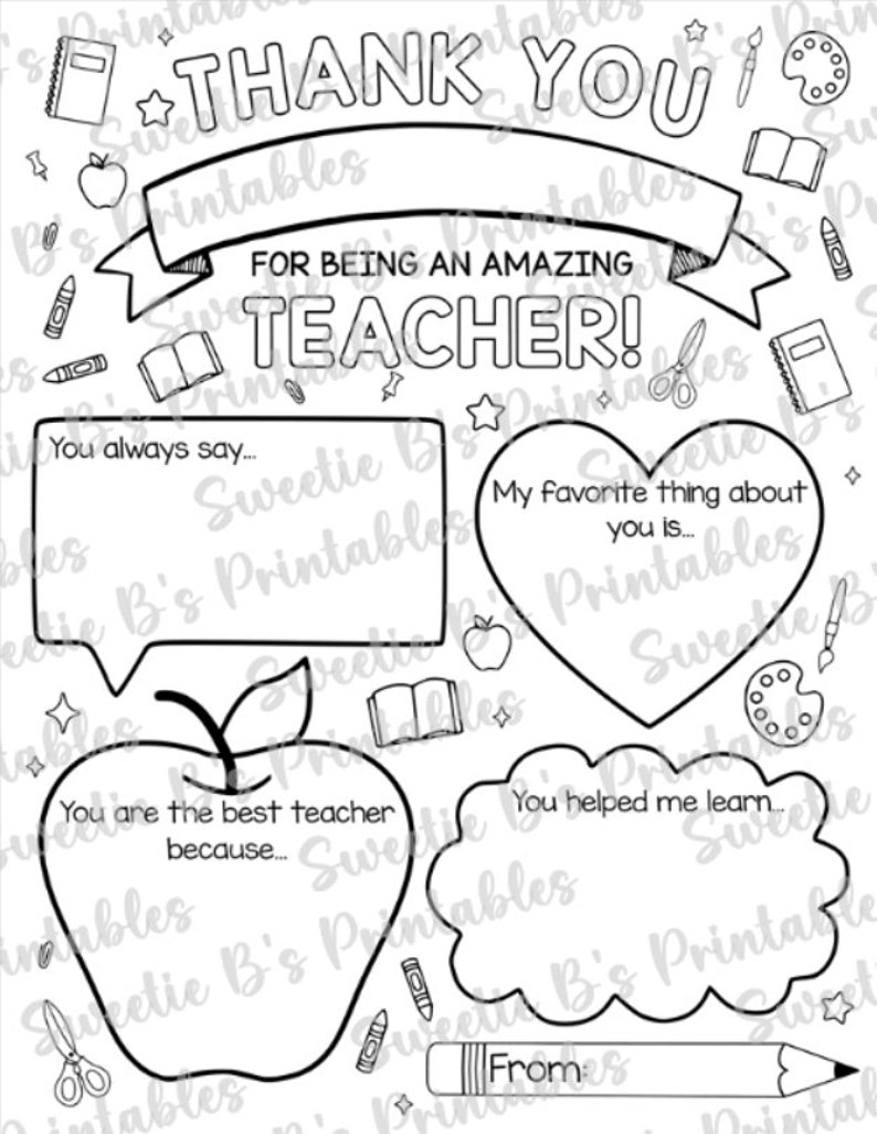 INSTANT DOWNLOAD Teacher Appreciation Printable Teacher Appreciation ...