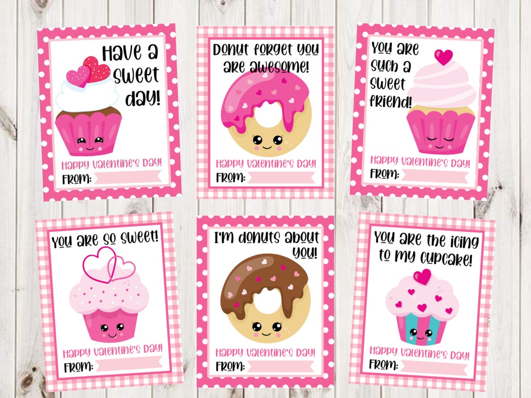 INSTANT DOWNLOAD - Cupcake Valentine Card Printable - Kids Printable ...