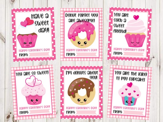 INSTANT DOWNLOAD Cupcake Valentine Card Printable Kids | Etsy