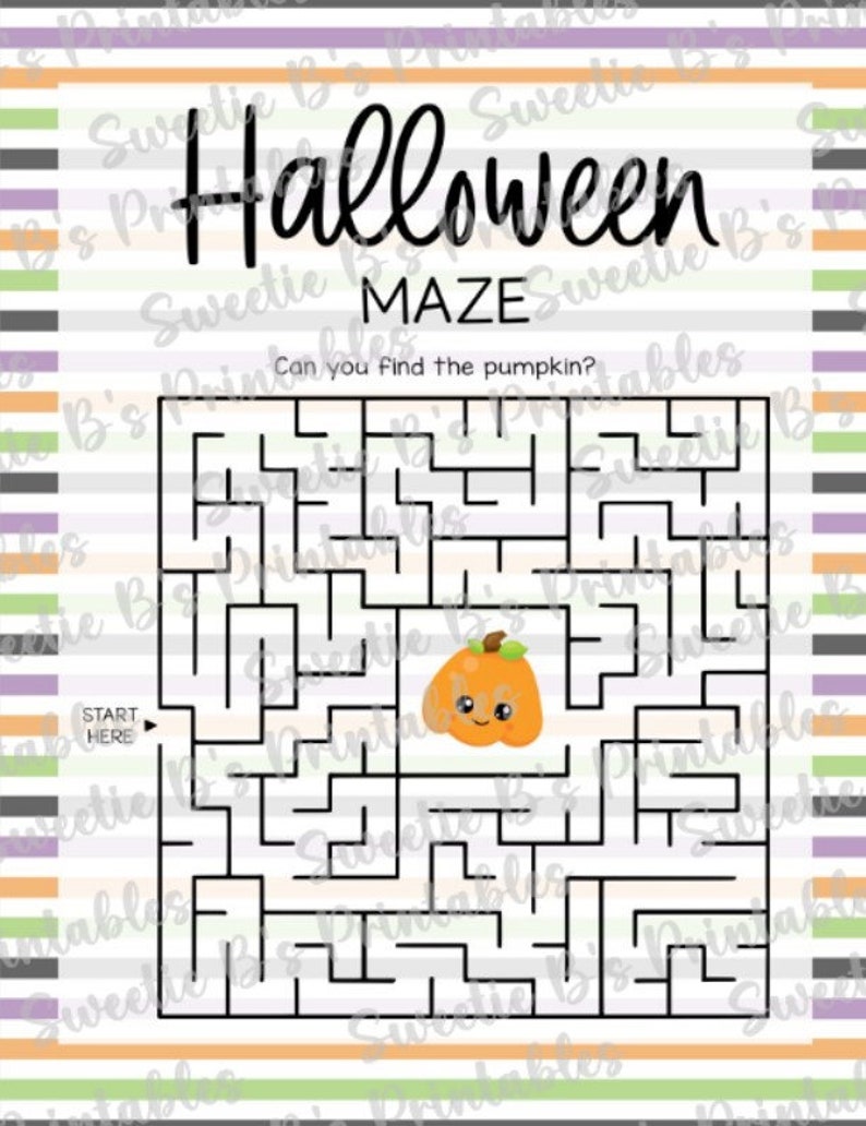 INSTANT DOWNLOAD Halloween Maze Printable - Halloween Game Printable ...