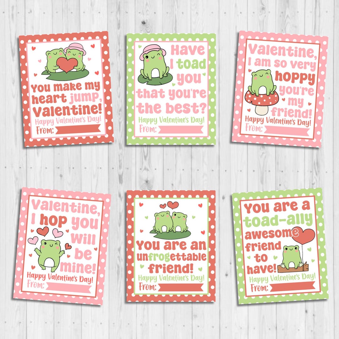 INSTANT DOWNLOAD - Frog Valentine Card Printable - Kids Printable ...