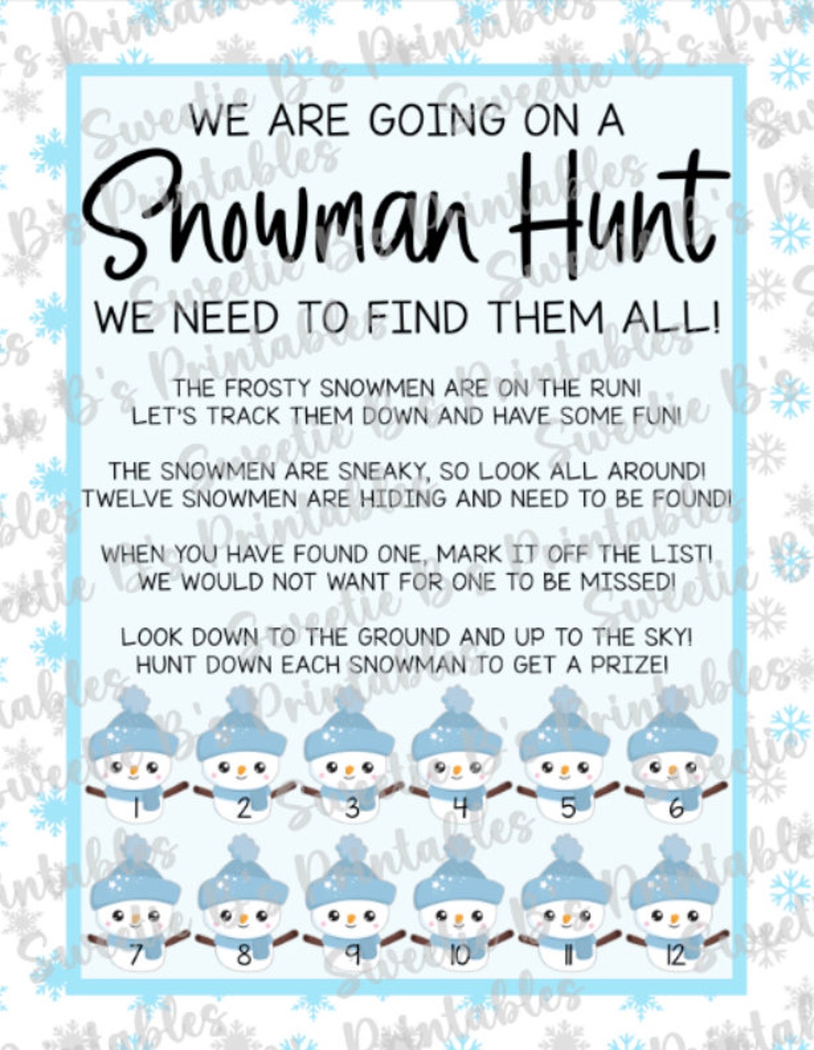 INSTANT DOWNLOAD Winter Scavenger Hunt Printable - Winter Game ...