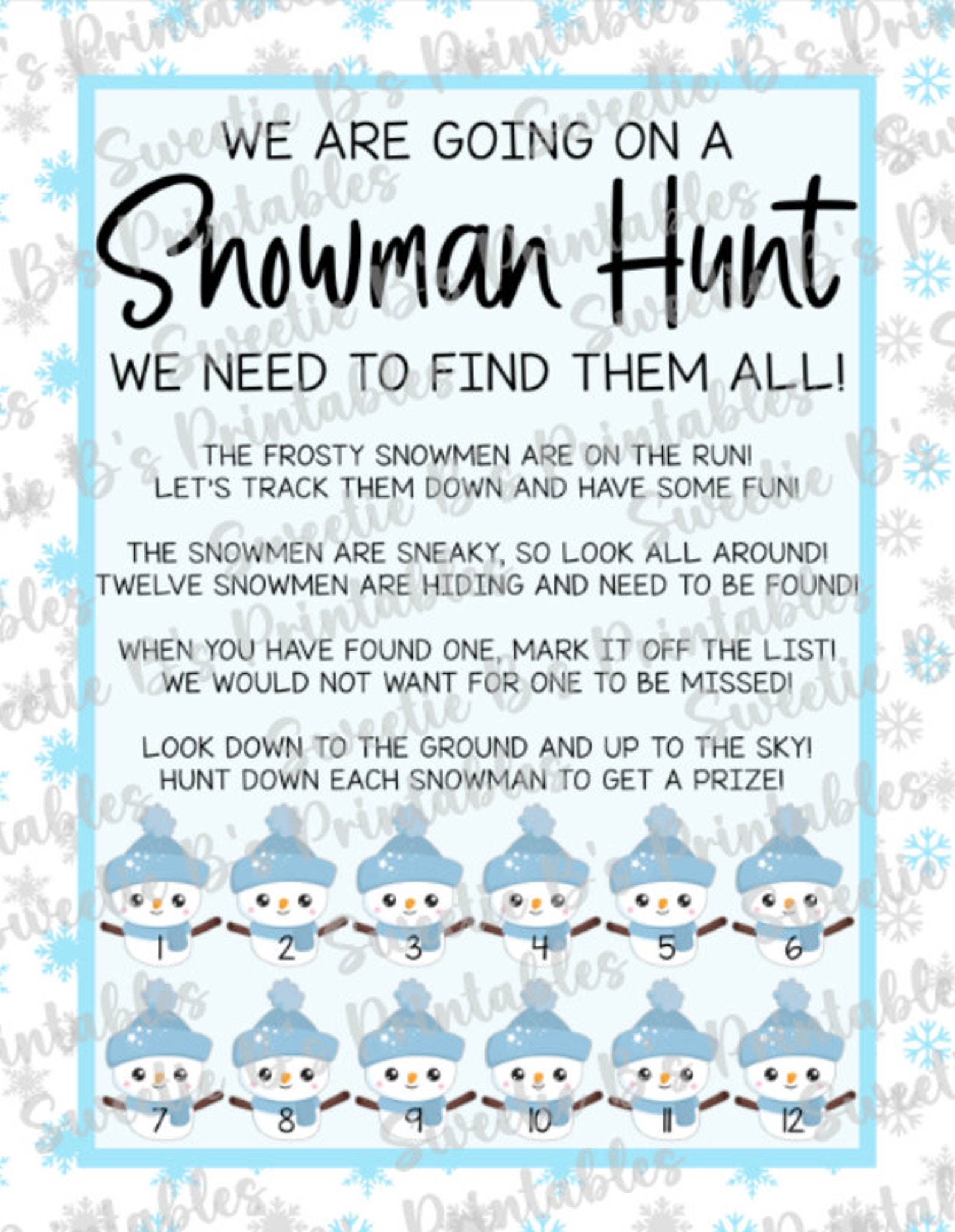 INSTANT DOWNLOAD Winter Scavenger Hunt Printable - Winter Game ...