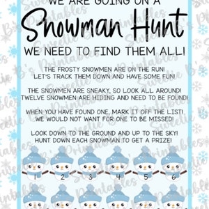 INSTANT DOWNLOAD Winter Scavenger Hunt Printable - Winter Game ...