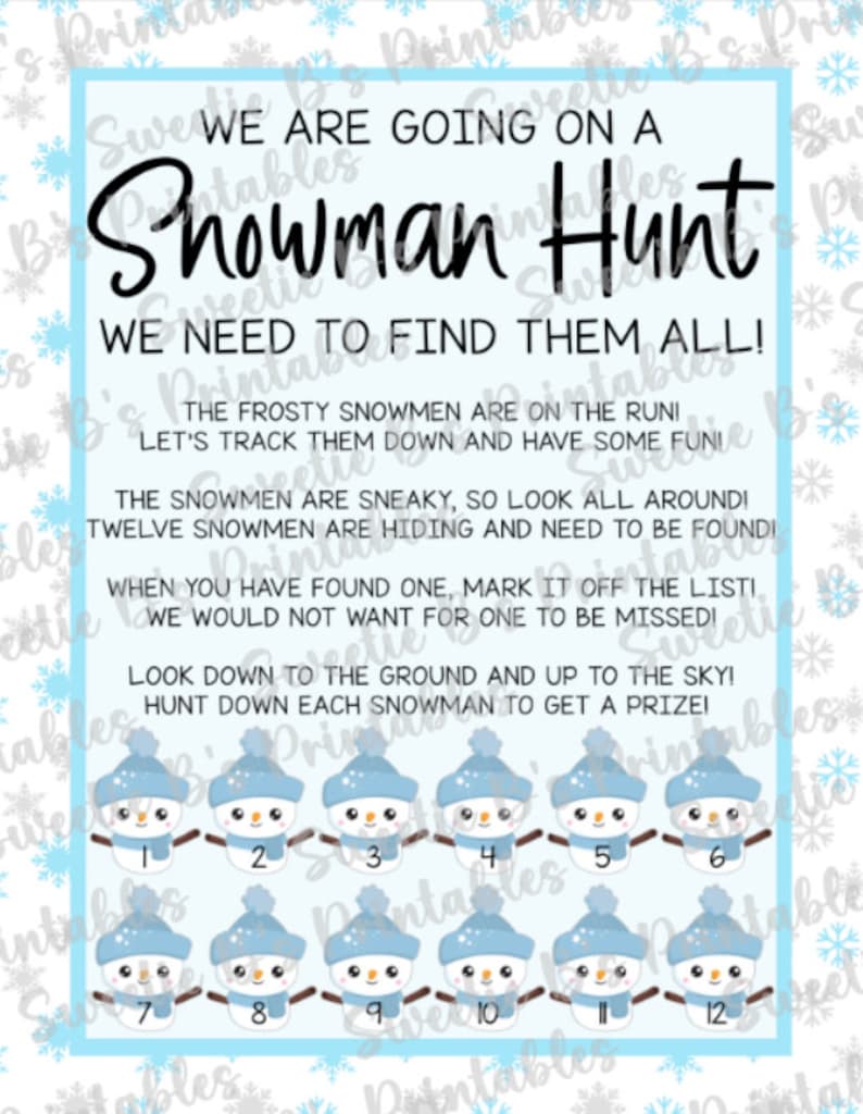 INSTANT DOWNLOAD Winter Scavenger Hunt Printable - Winter Game ...