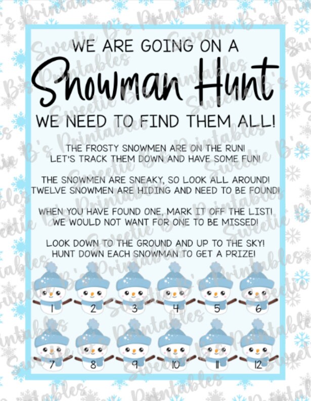 INSTANT DOWNLOAD Winter Scavenger Hunt Printable - Winter Game ...