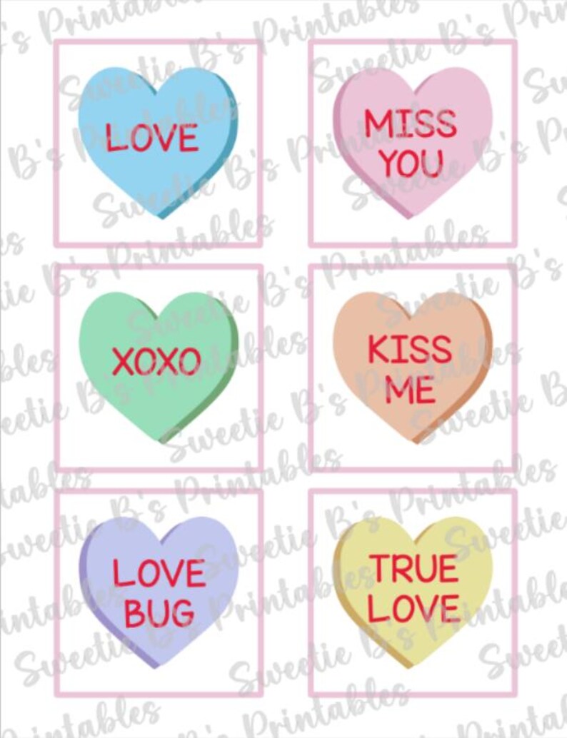 INSTANT DOWNLOAD Valentine's Day Candy Heart Scavenger Hunt Printable ...