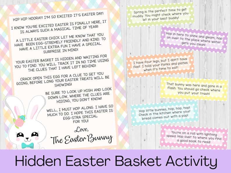 INSTANT DOWNLOAD Easter Scavenger Hunt Printable - Hidden Easter Basket ...