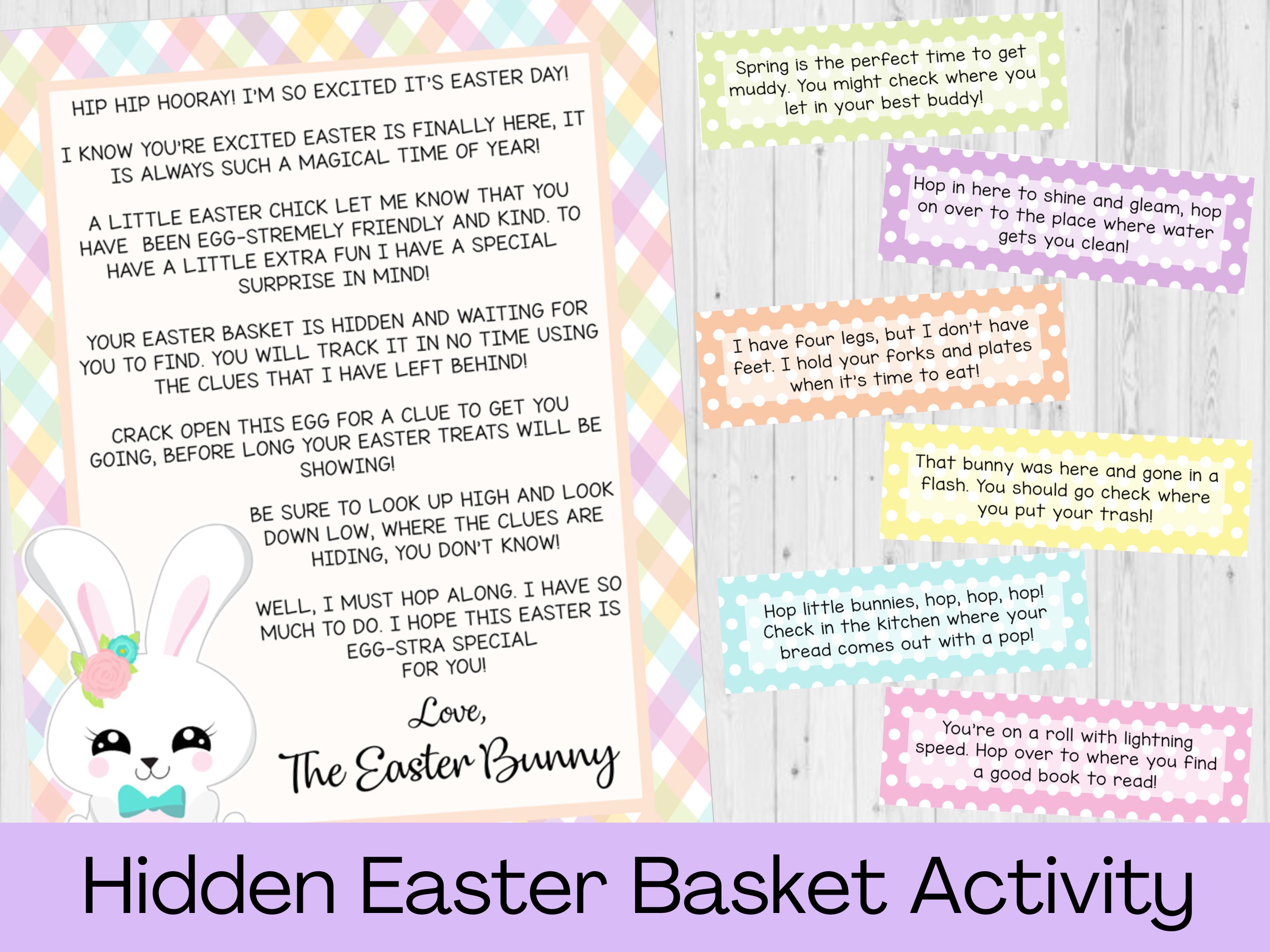 INSTANT DOWNLOAD Easter Scavenger Hunt Printable - Hidden Easter Basket ...