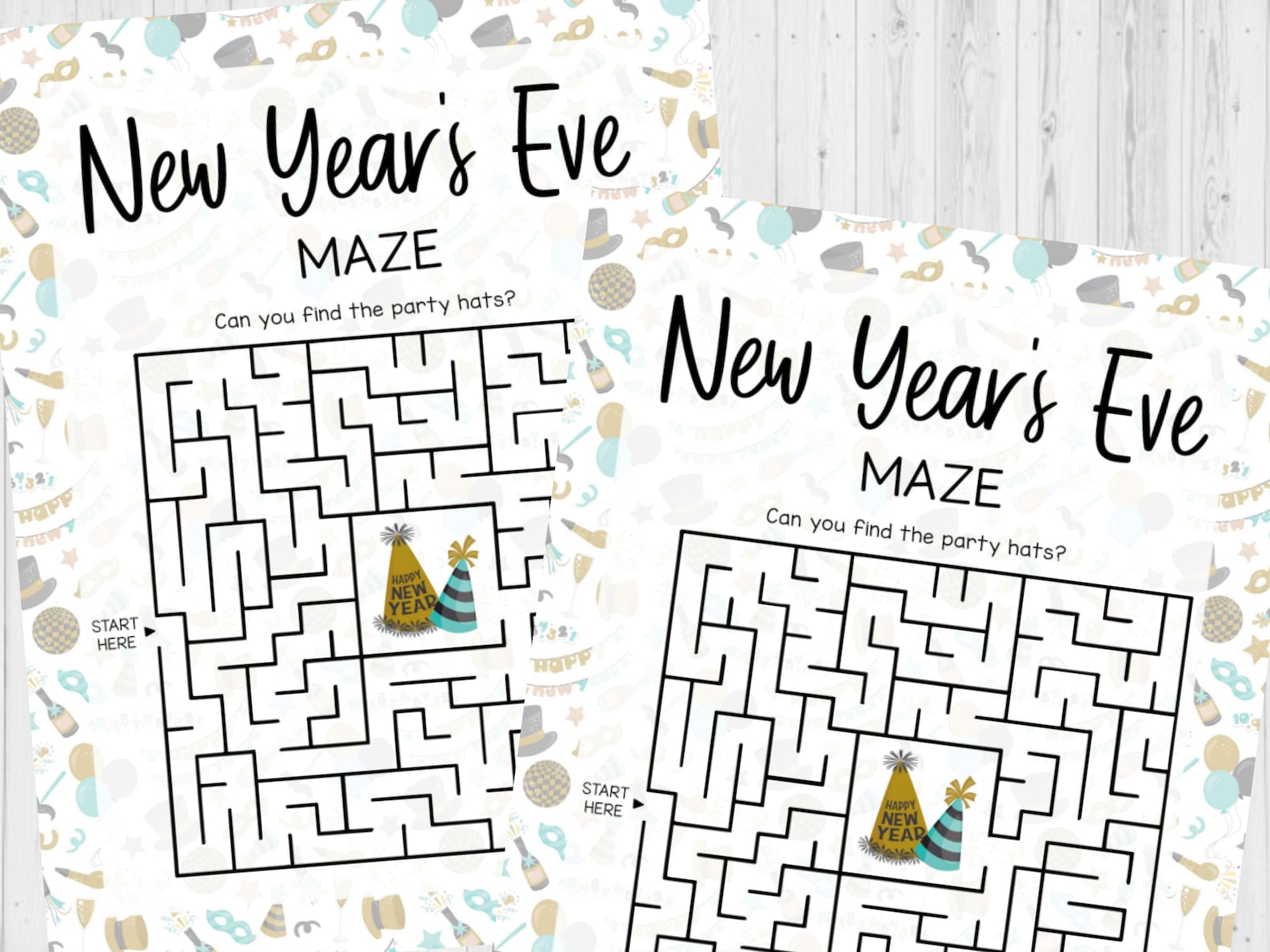 INSTANT DOWNLOAD New Year's Eve Maze Printable - NYE Game Printable ...