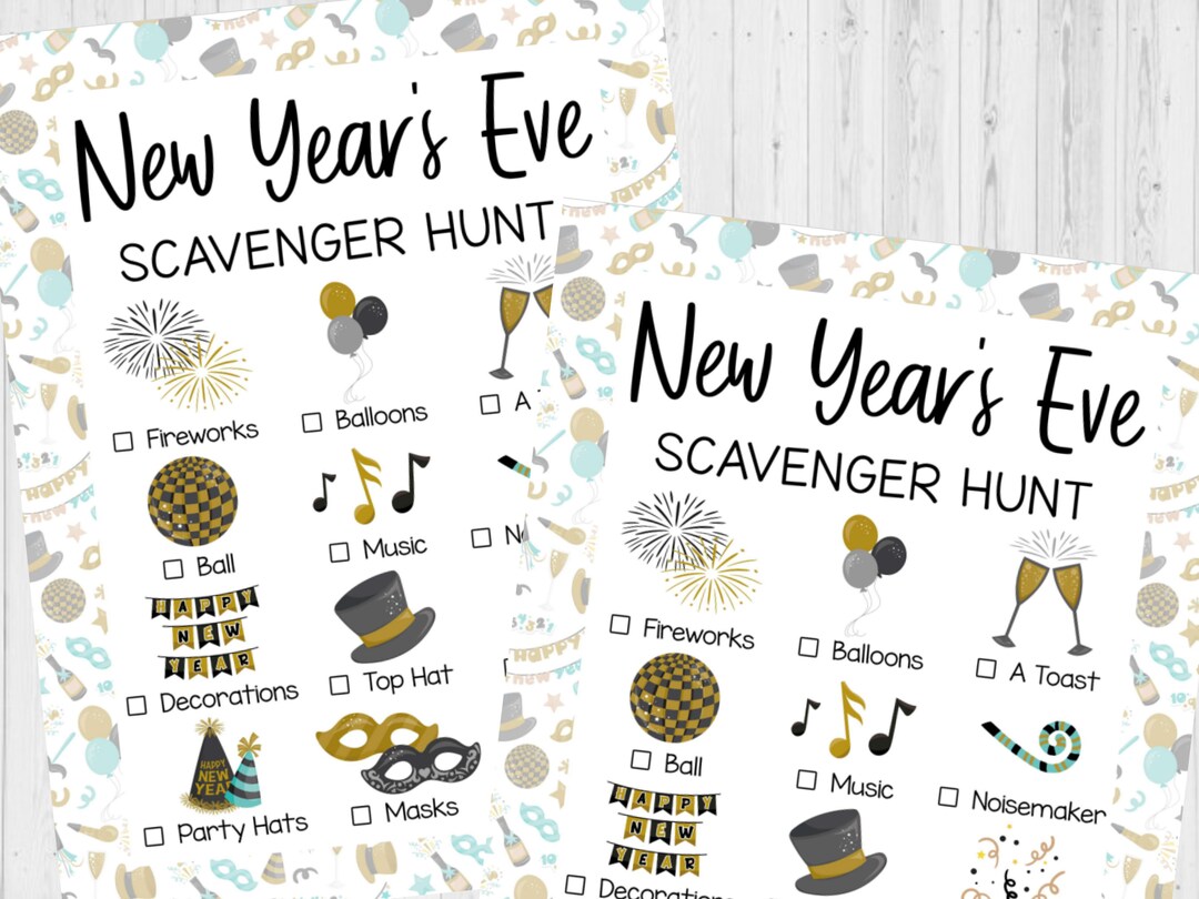 INSTANT DOWNLOAD New Year's Eve Scavenger Hunt Printable - NYE Game ...