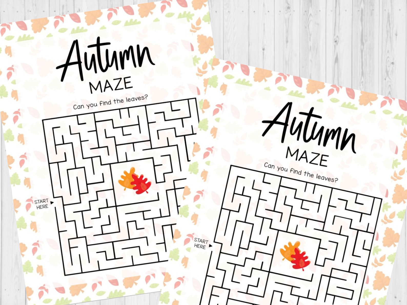 INSTANT DOWNLOAD Autumn Maze Printable Autumn Game Printable Autumn ...