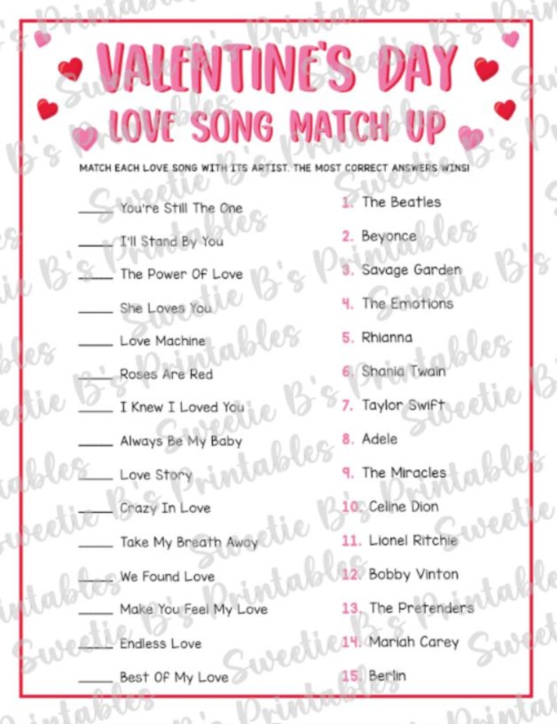 INSTANT DOWNLOAD Valentine's Day Trivia Game Printable - Valentine Game ...