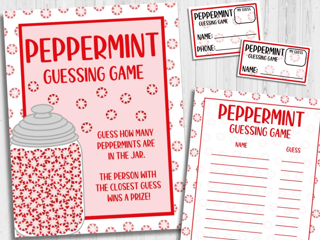 INSTANT DOWNLOAD Guess How Many Peppermints Printable - Holiday ...